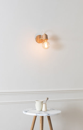Spire Wall Light | Wooden Sconce with Shade | Tom Raffield
