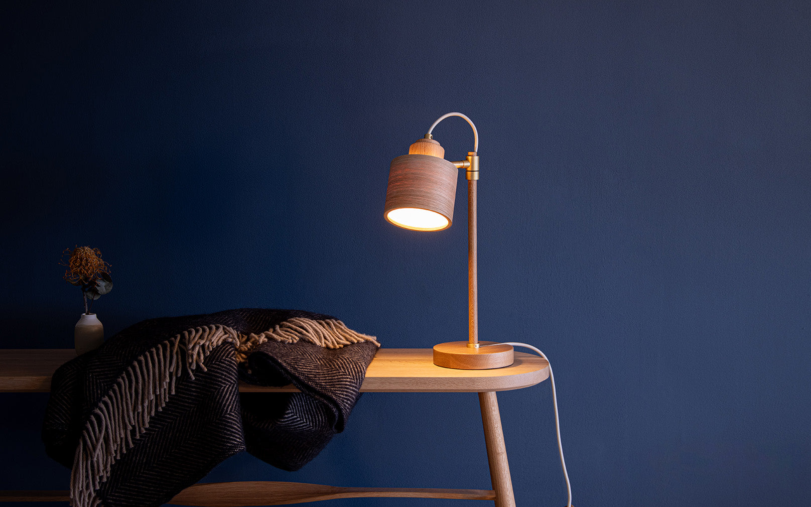 Spire Table Light | Wooden Desk Lamp with Shade | Tom Raffield